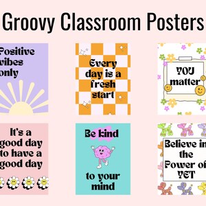 Groovy Classroom Posters 6, Pastel/ Retro Colors, Printable Classroom ...