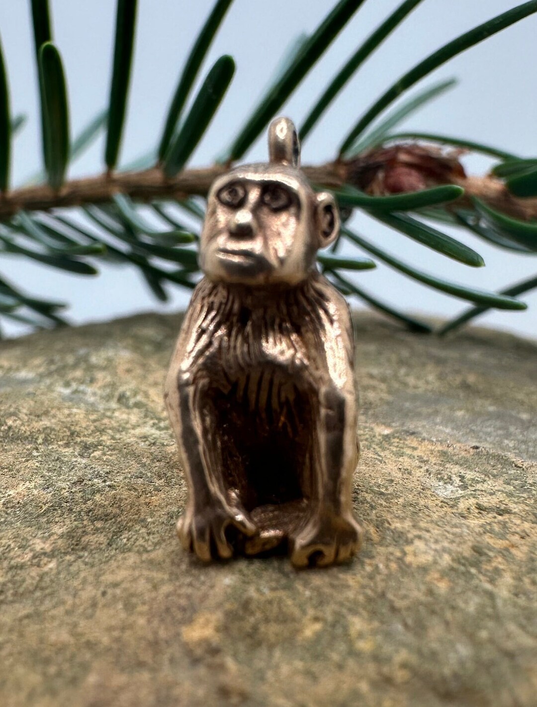 Vintage Gold Sitting Monkey Charm Pendant Solid (C022) - Etsy