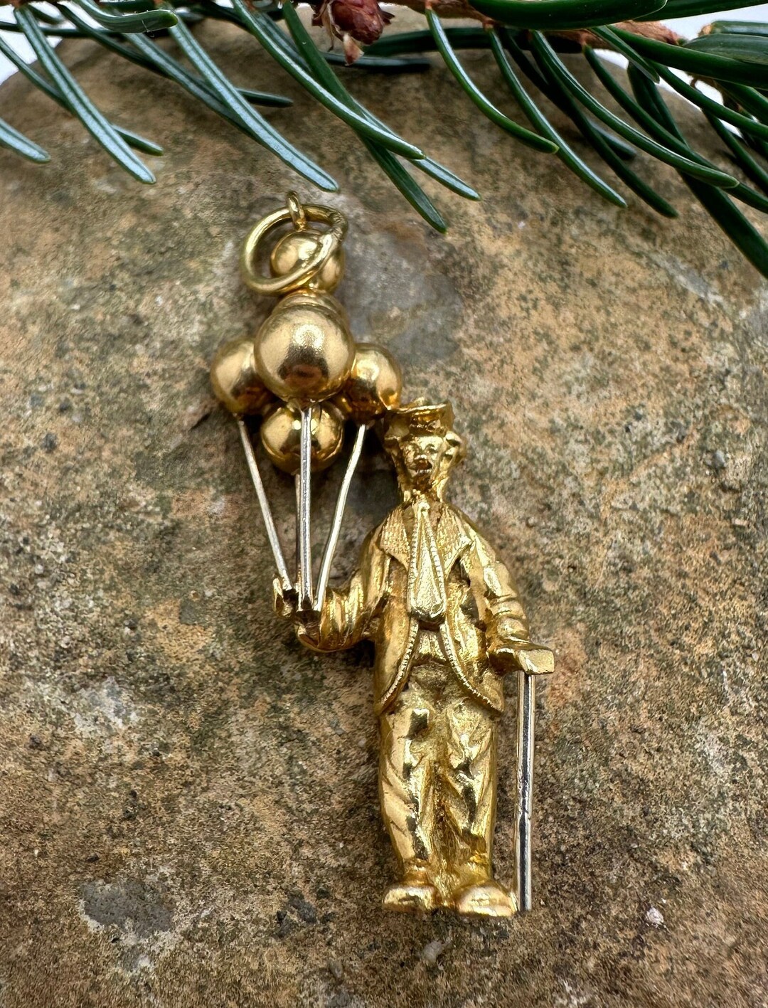 Vintage Gold Clown With Balloons Charm Pendant | 9k Gold (C044) - Etsy