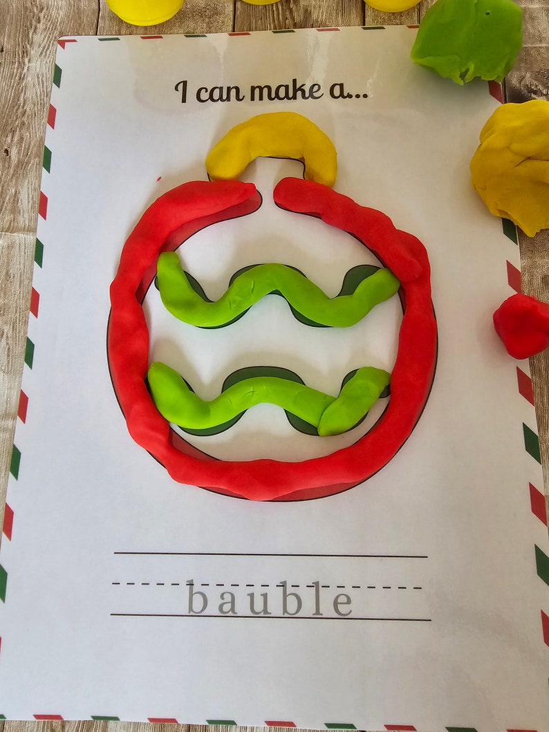 Christmas Playdough Mats, Printable Toddler Activity - Etsy