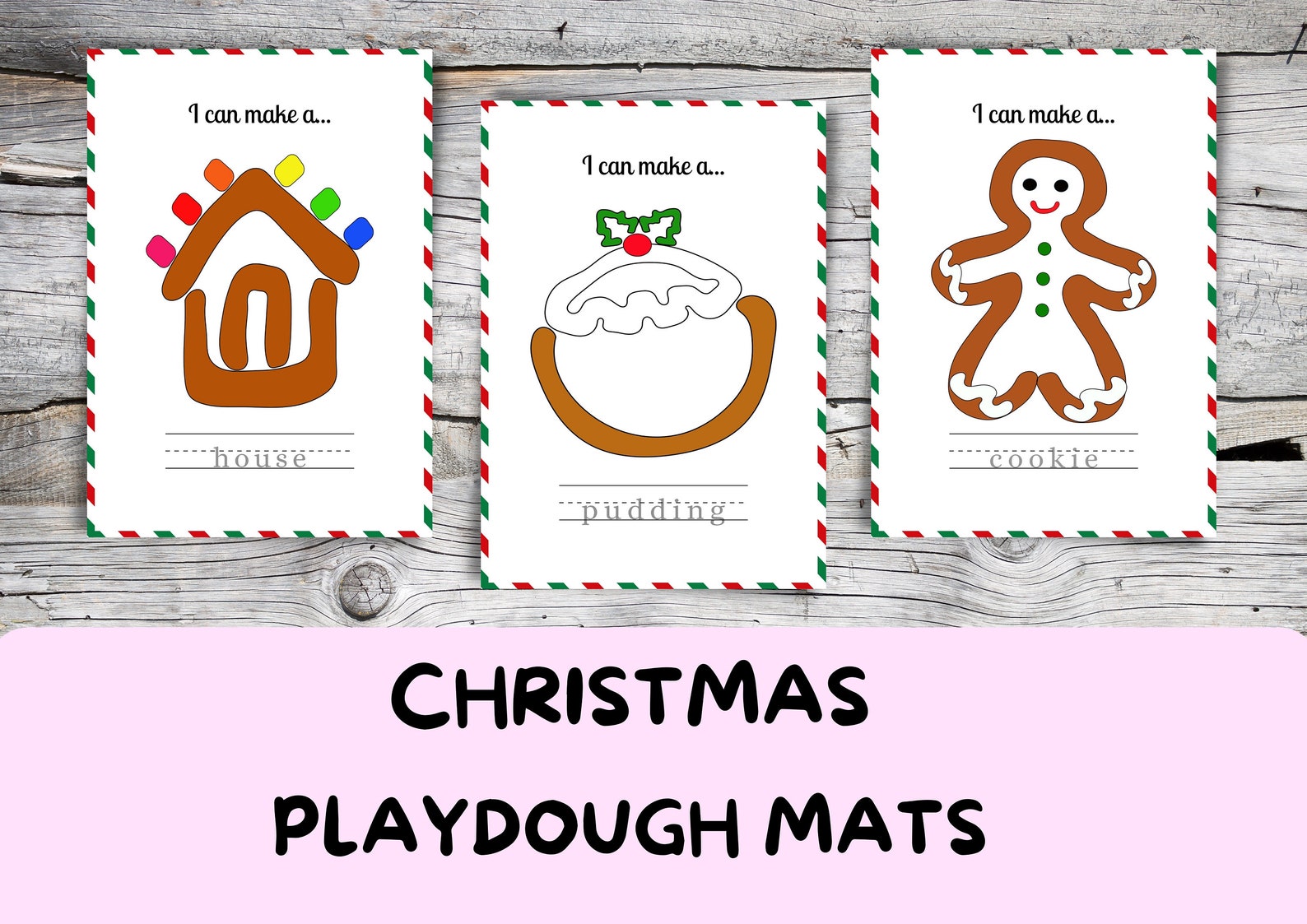 Christmas Playdough Mats, Printable Toddler Activity - Etsy