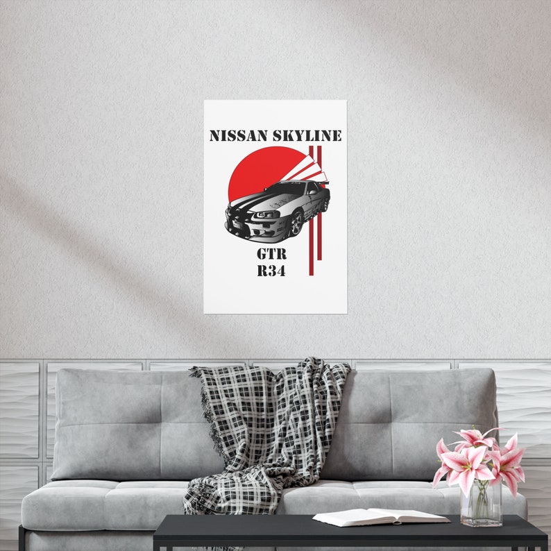 Nissan Skyline GTR R34 Poster JDM Car Enthusiast Art Premium Matte ...