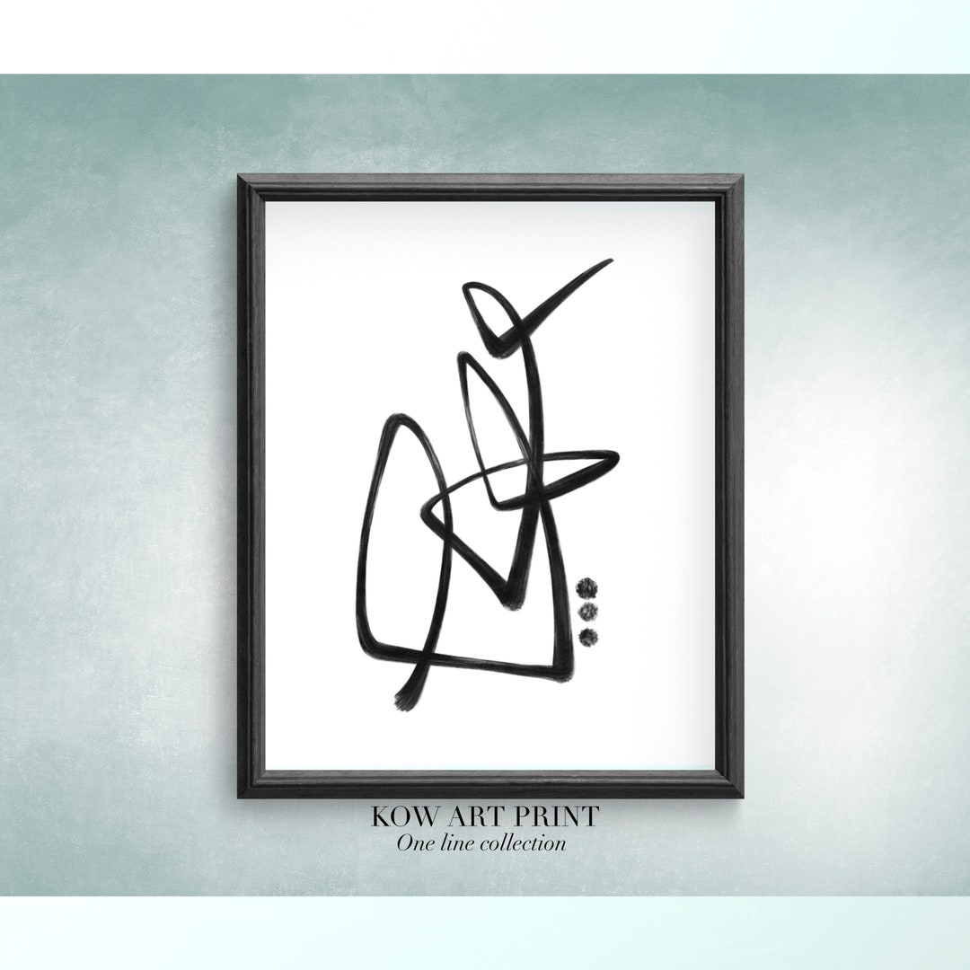 One Line Painting Abstract Art Modern Art Decor Digital - Etsy