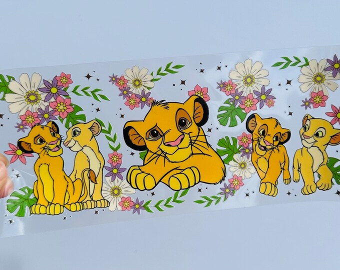UV DTF Simba Cup Wrap for 16oz Glass Can. UVDTF Wrap. No Heat Needed ...