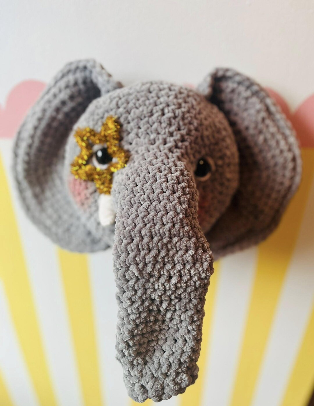 Faux Taxidermy Crochet Elephant Wall Mount - Etsy