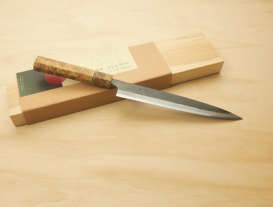 Handforged Japanese 210mm Yanagiba Shirogami 1 Carbon Steel Knife Blade ...