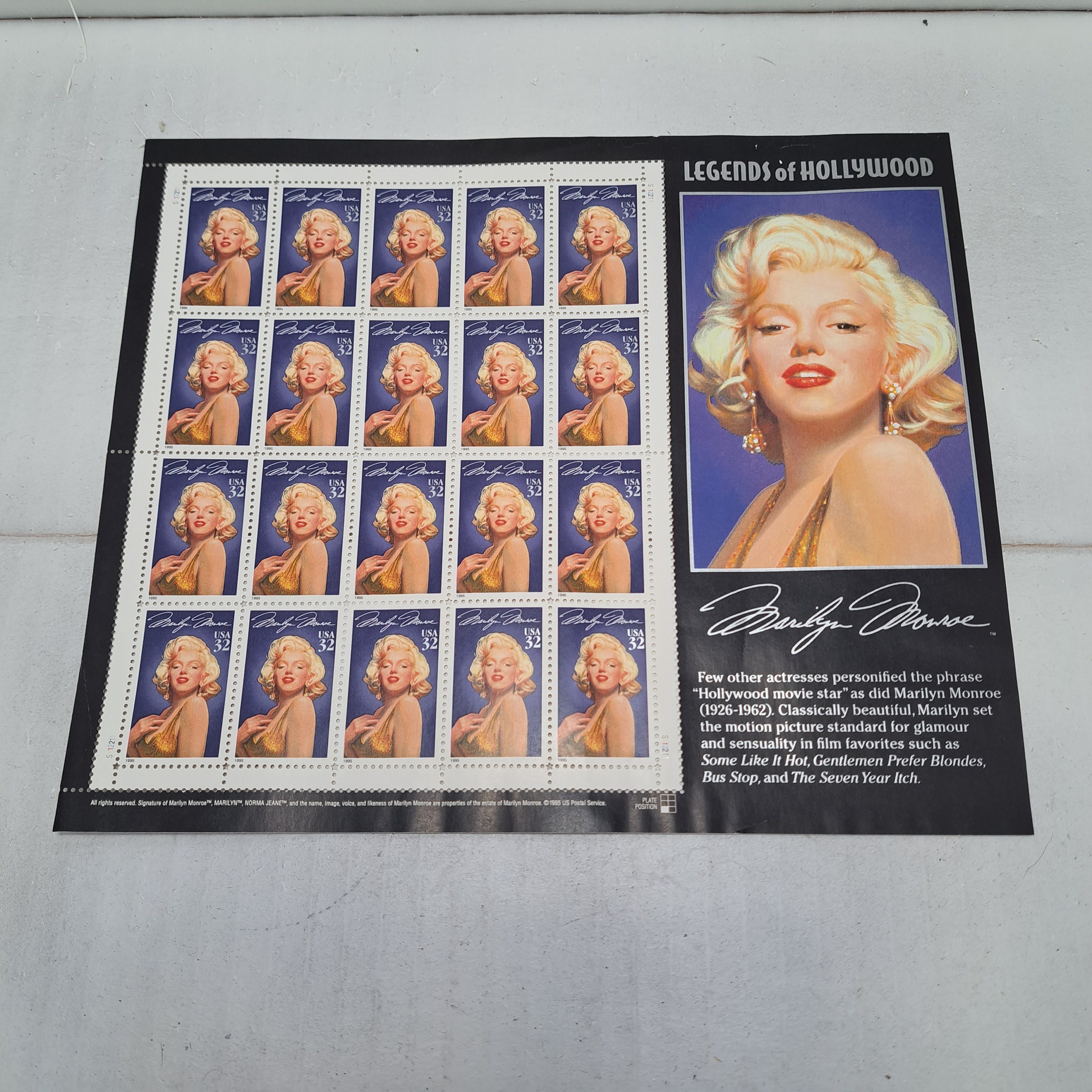 Marilyn Monroe Postage Stamps Sheet - Etsy