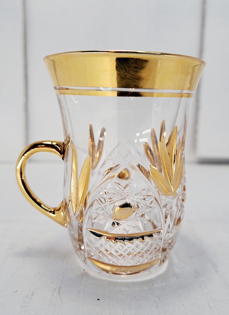 Handmade Turkish Crystal Teacup Set of 6 With 22k Gold - Etsy