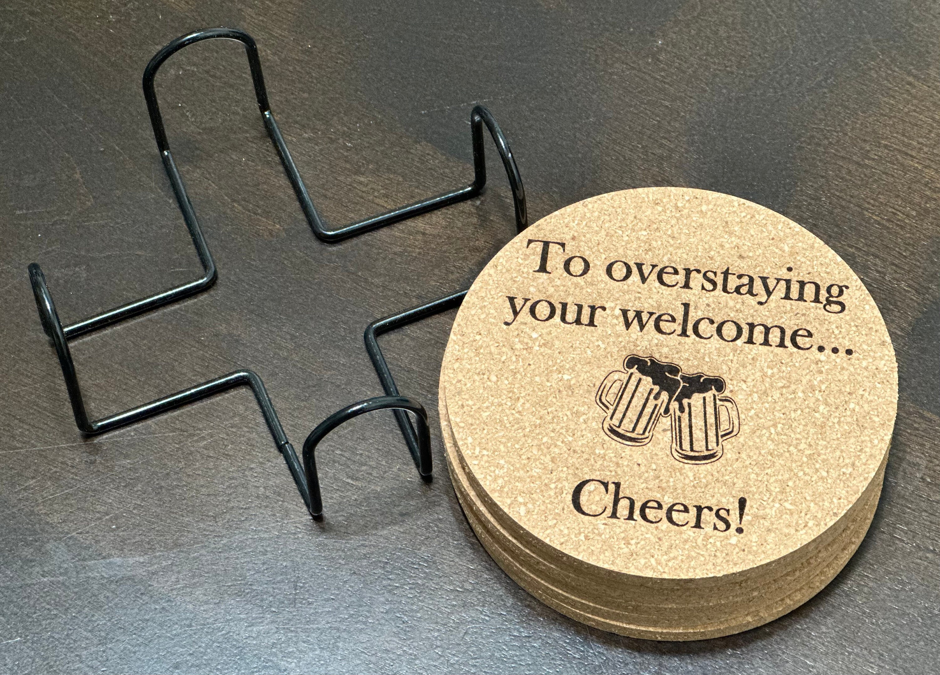 Set of 6 Sarcastic Cork Coasters With Holder - Etsy