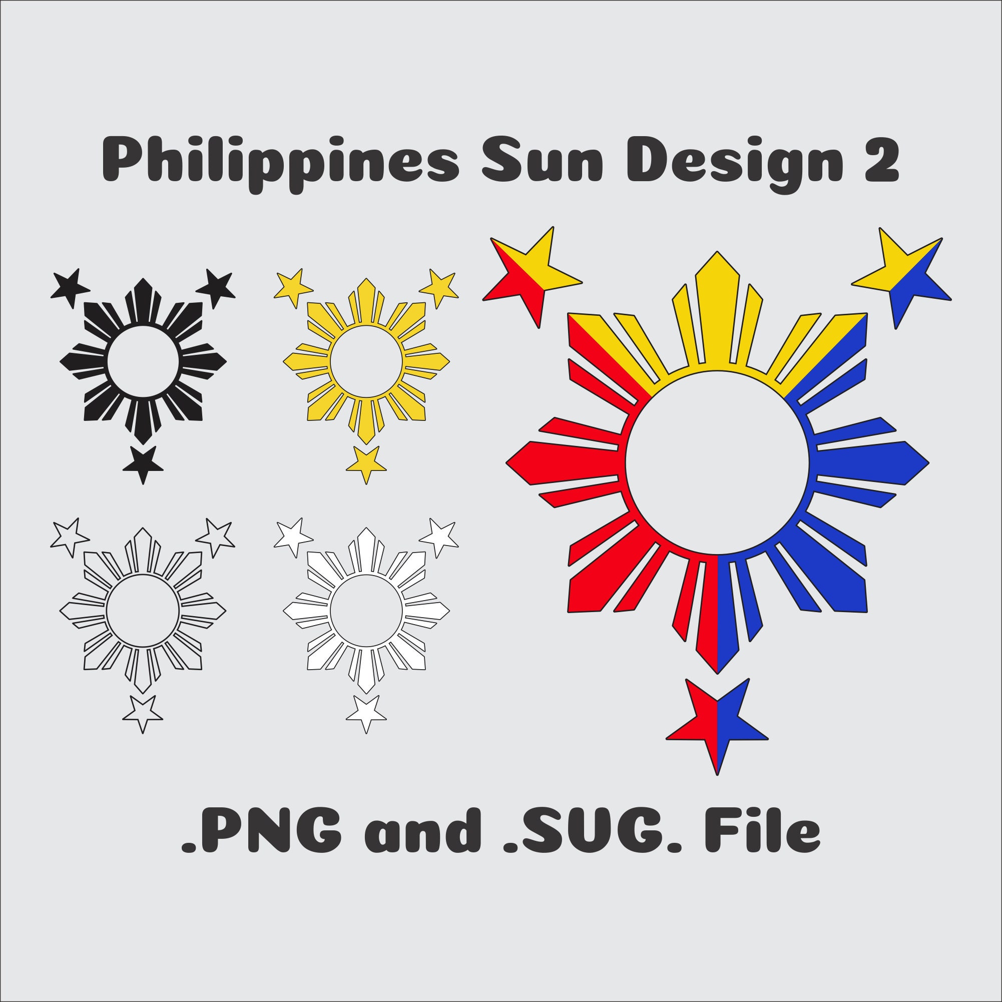 Philippines Sun Design .PNG and .SVG Files | Digital Download - Etsy