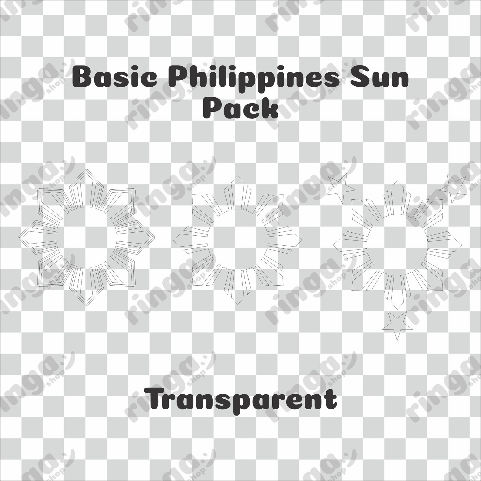 Basic Philippines Sun Pack .PNG and .SVG Files | Digital Download - Etsy