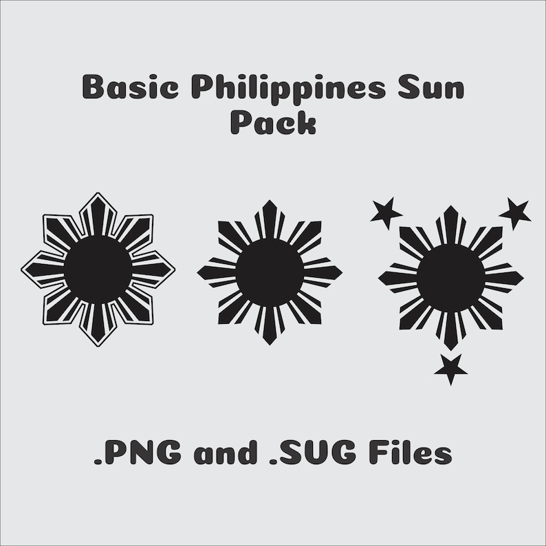 Basic Philippines Sun Pack .PNG and .SVG Files | Digital Download - Etsy