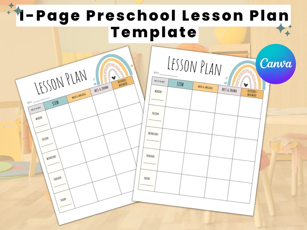 Daycare Lesson Plan, Early Childhood Teacher Lesson Plan Template, Pre ...