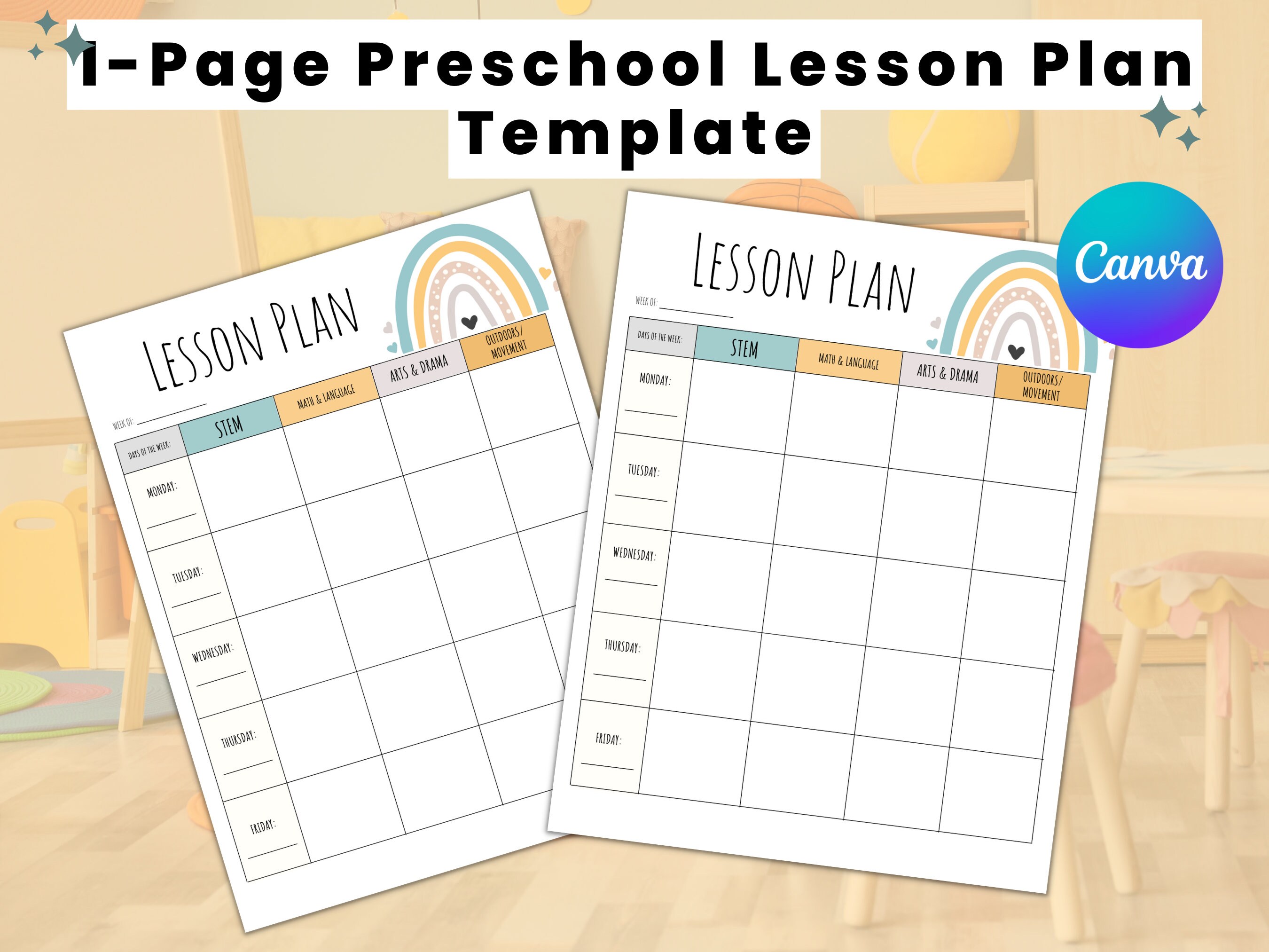 Daycare Lesson Plan, Early Childhood Teacher Lesson Plan Template, Pre ...