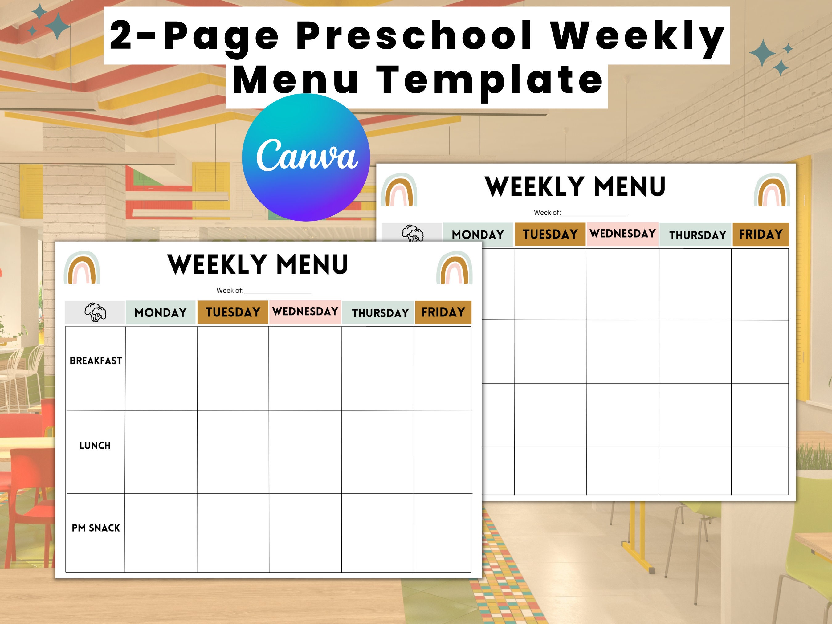 Daycare Menu, School Meal Plan, Preschool Menu, Childcare Printable ...