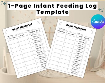 Baby Feeding Tracker DIGITAL DOWNLOAD Daily Baby Food Log - Etsy