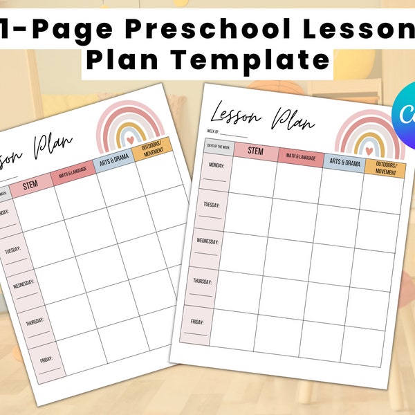 Pink Lesson Plan Template - Etsy