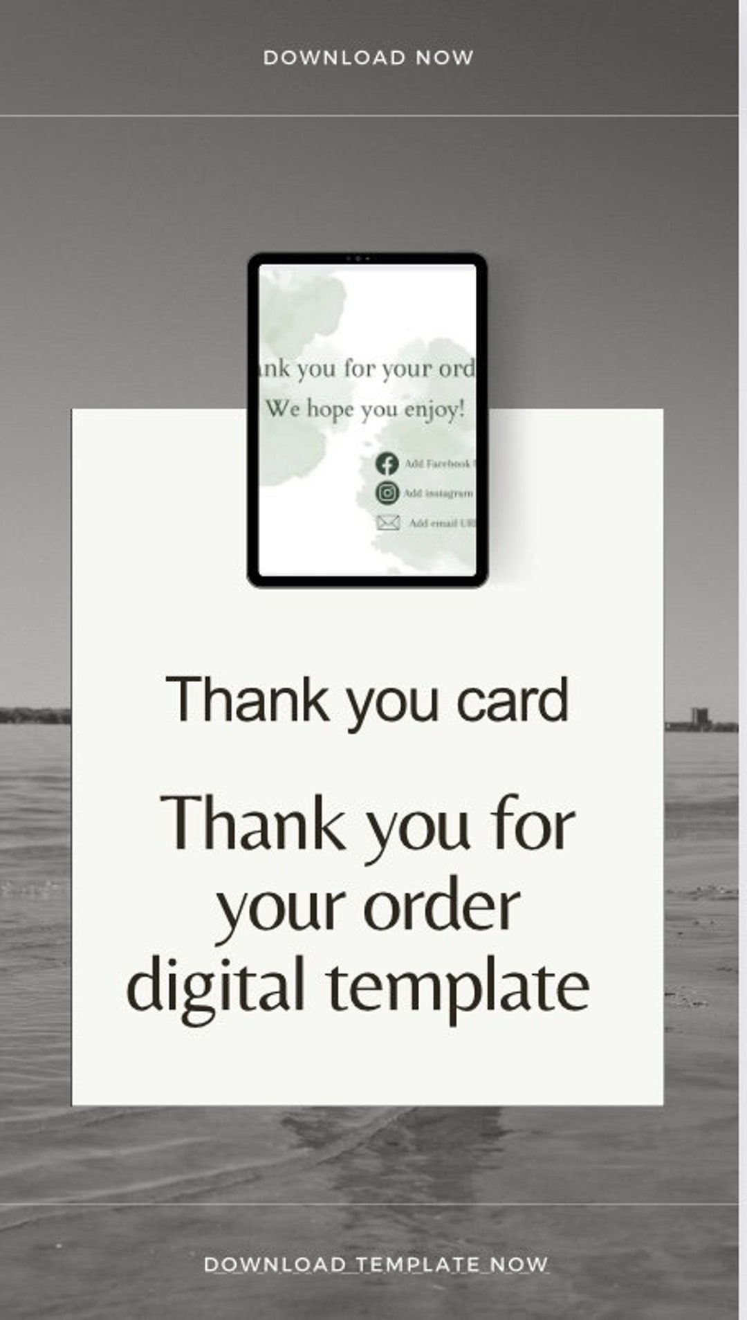Thank You Digital Card Template - Etsy