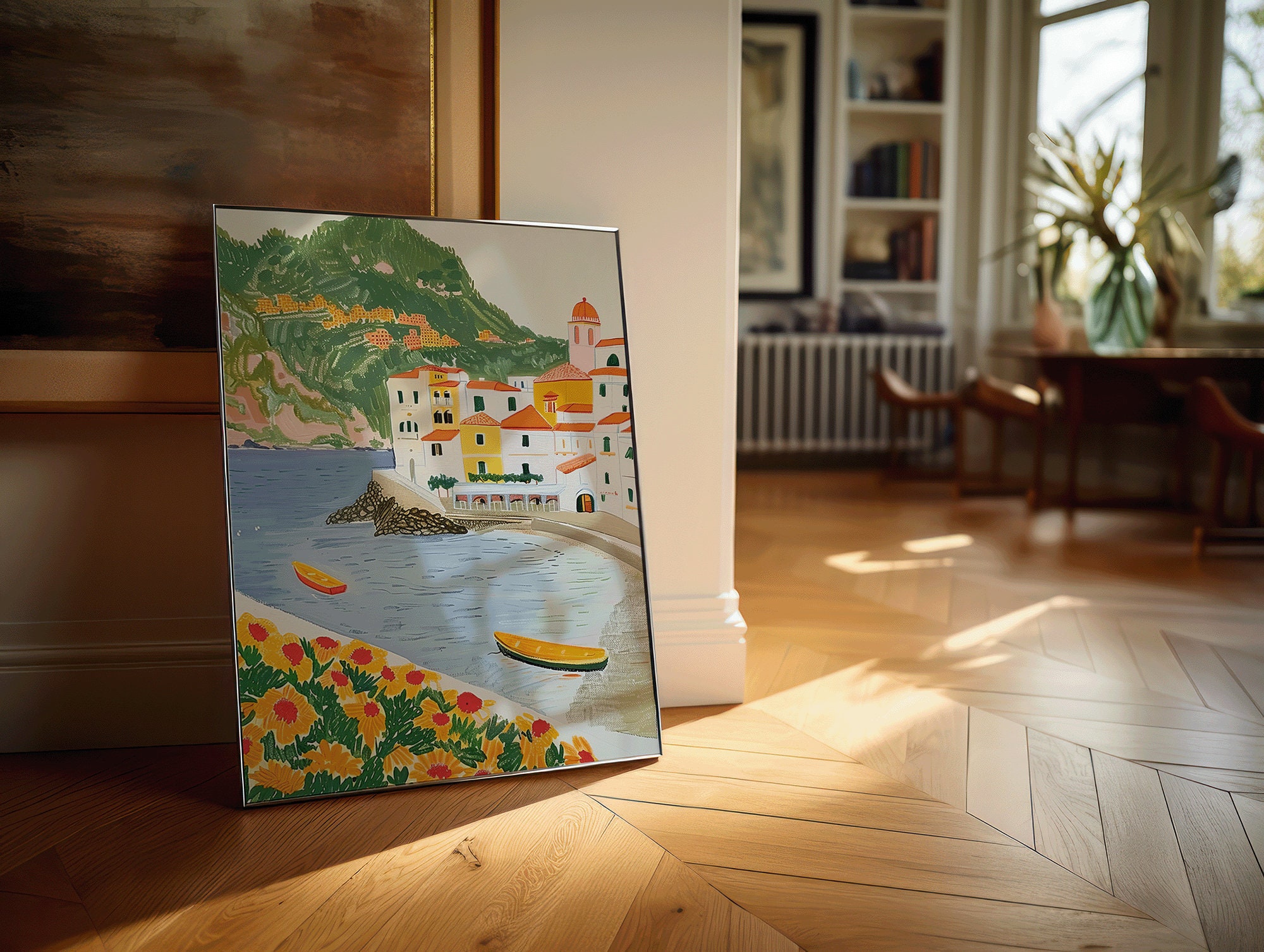 Amalfi Italian City Printable Wall Handpainted Matisse Pointillism ...