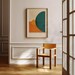 Mid Century Modern Poster Simple Shapes Orange Teal Vector Illustration ...