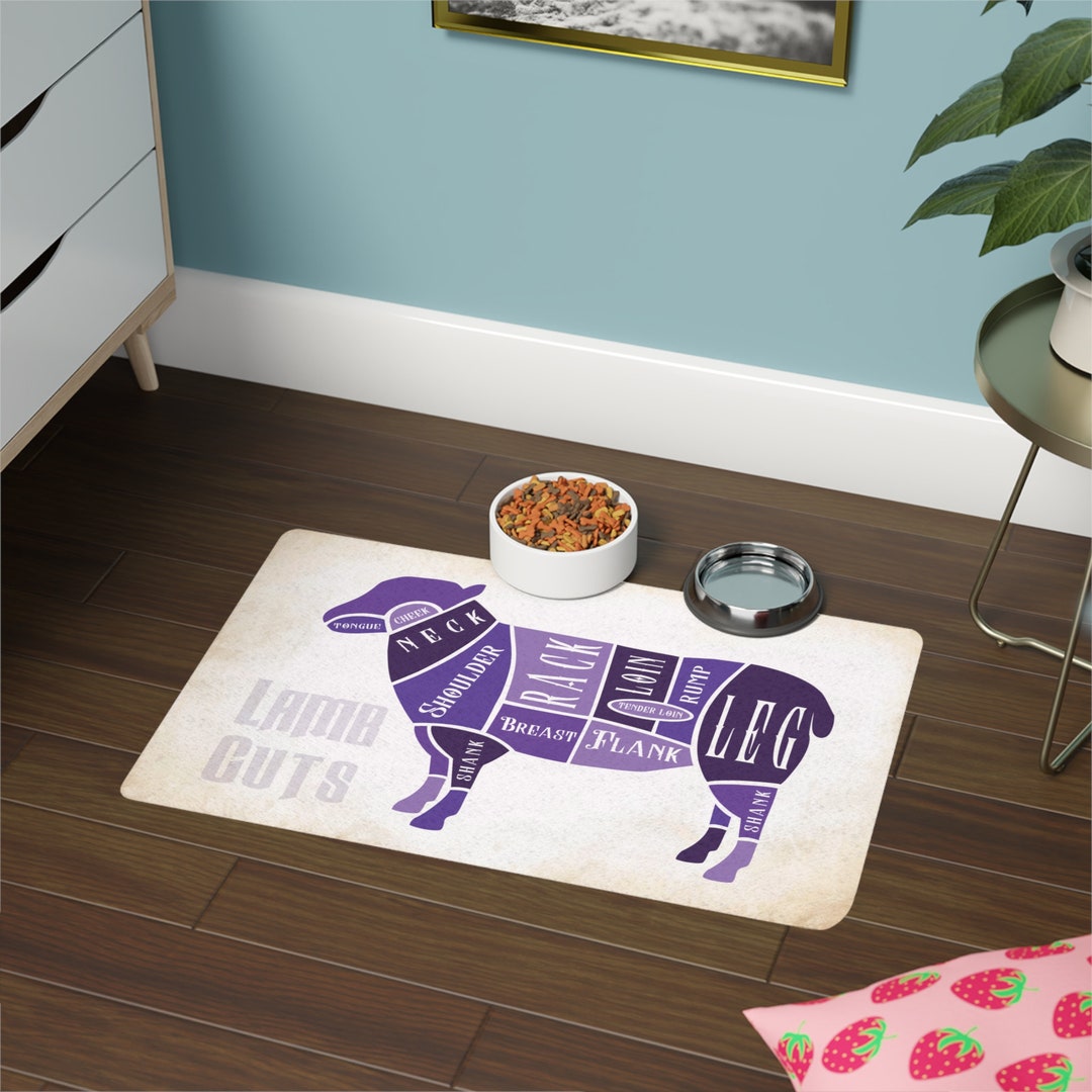 Food Mat Butcher Cuts Diagram Pet Food Mat Circle Housewarming Dog ...