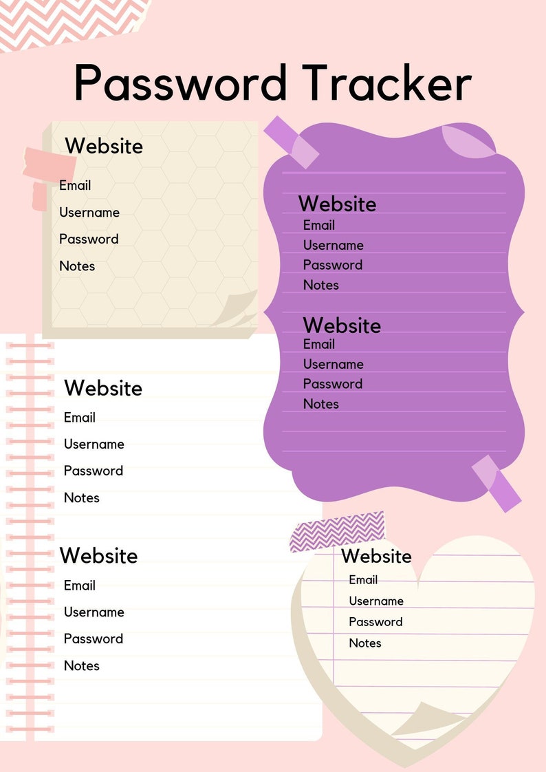 Password Tracker - Etsy