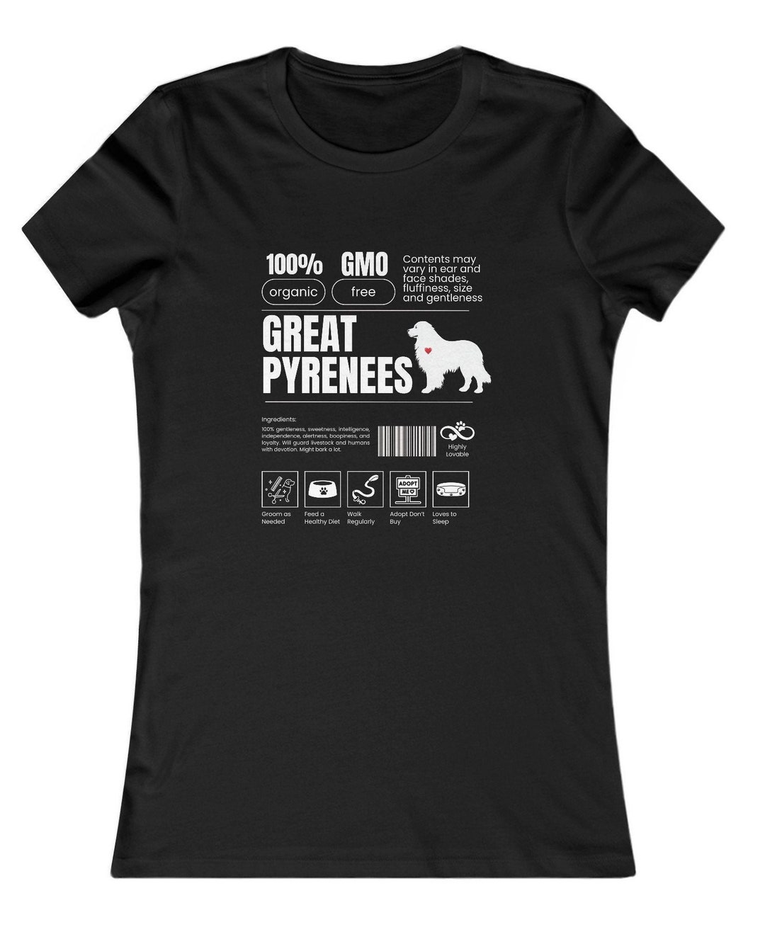 Great Pyrenees Dog Tshirt, Great Pyrenees Gift, Dog Gifts, Animal ...