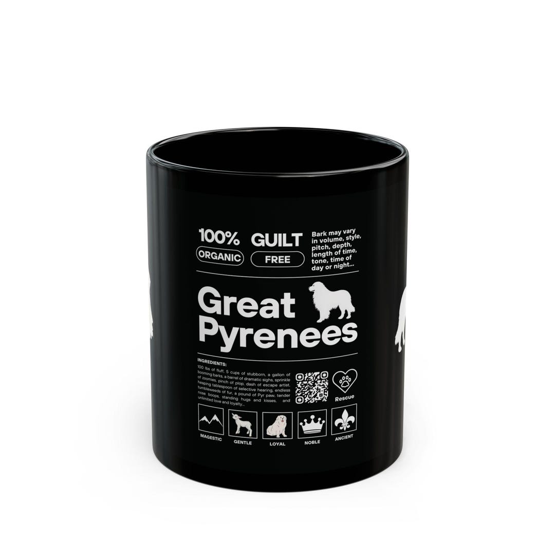 Great Pyrenees Dog Humorous Ingredient Label Coffee Mug - Etsy