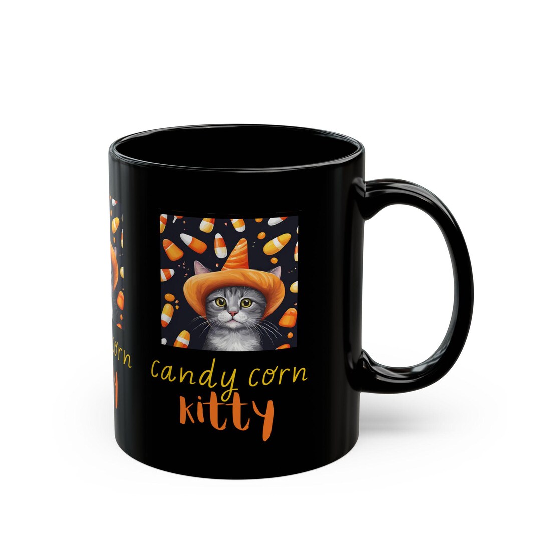 Halloween Candy Corn Cat Mug, Funny Kitty Gift - Etsy