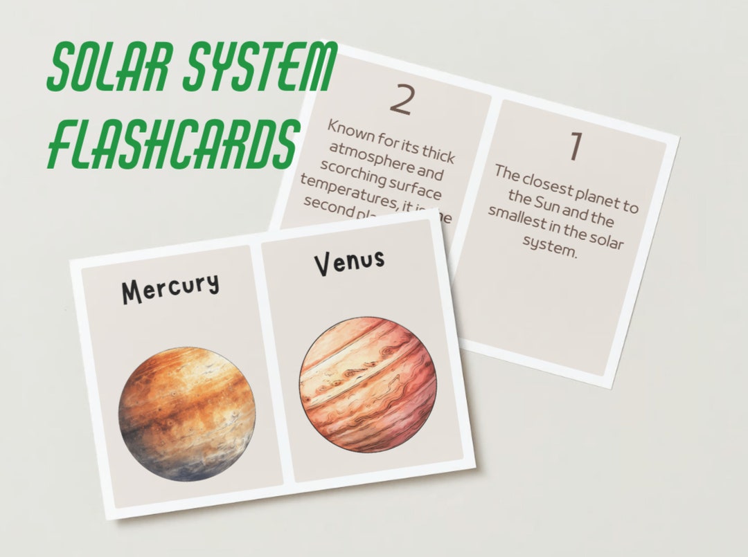 Planets of the Solar System Flashcards: Explore the Cosmos! - Etsy