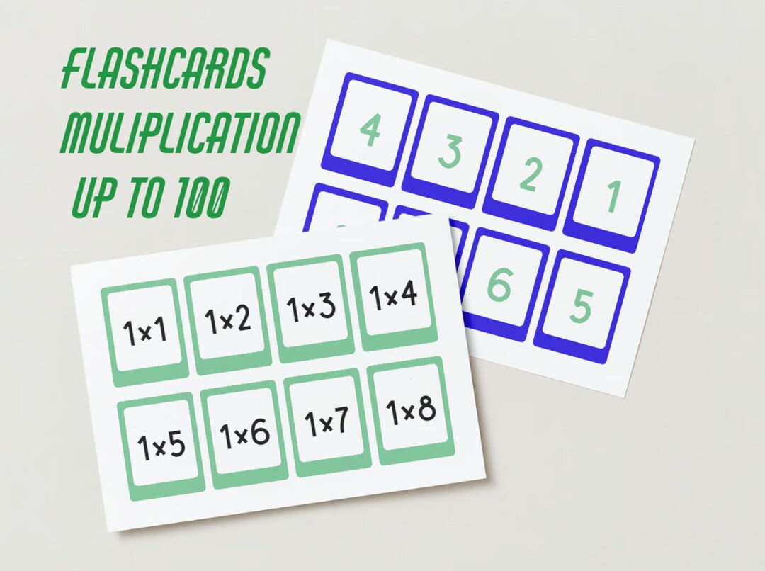 Multiplication Mastery: Printable Flashcards up to 100! - Etsy