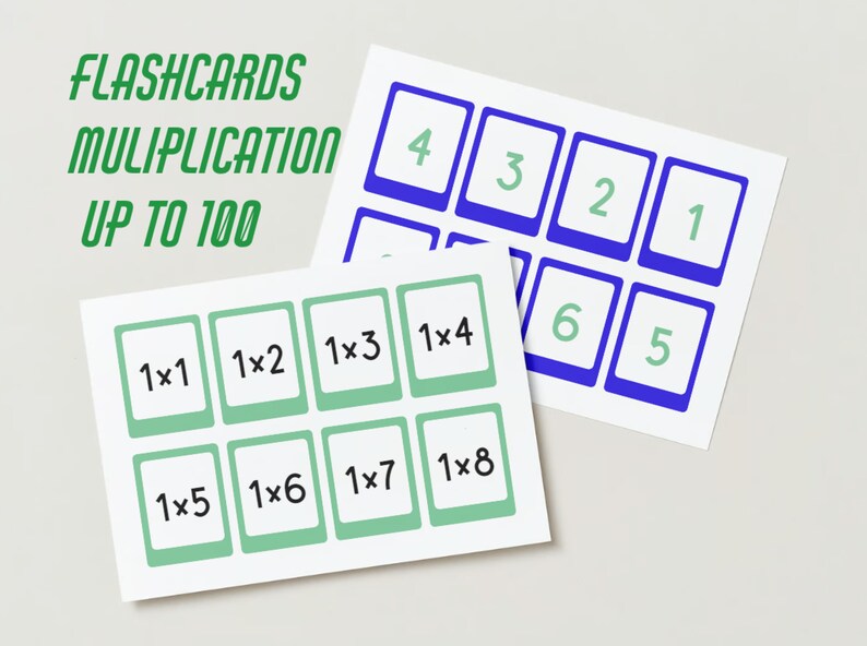 Multiplication Mastery: Printable Flashcards up to 100! - Etsy