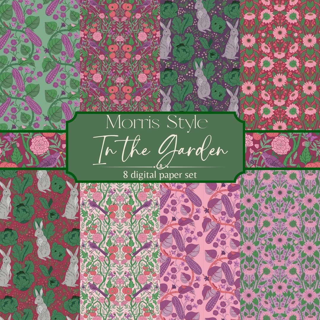 Digital Cottage Garden Scrapbook Paper Junk Journal Paper Vintage ...