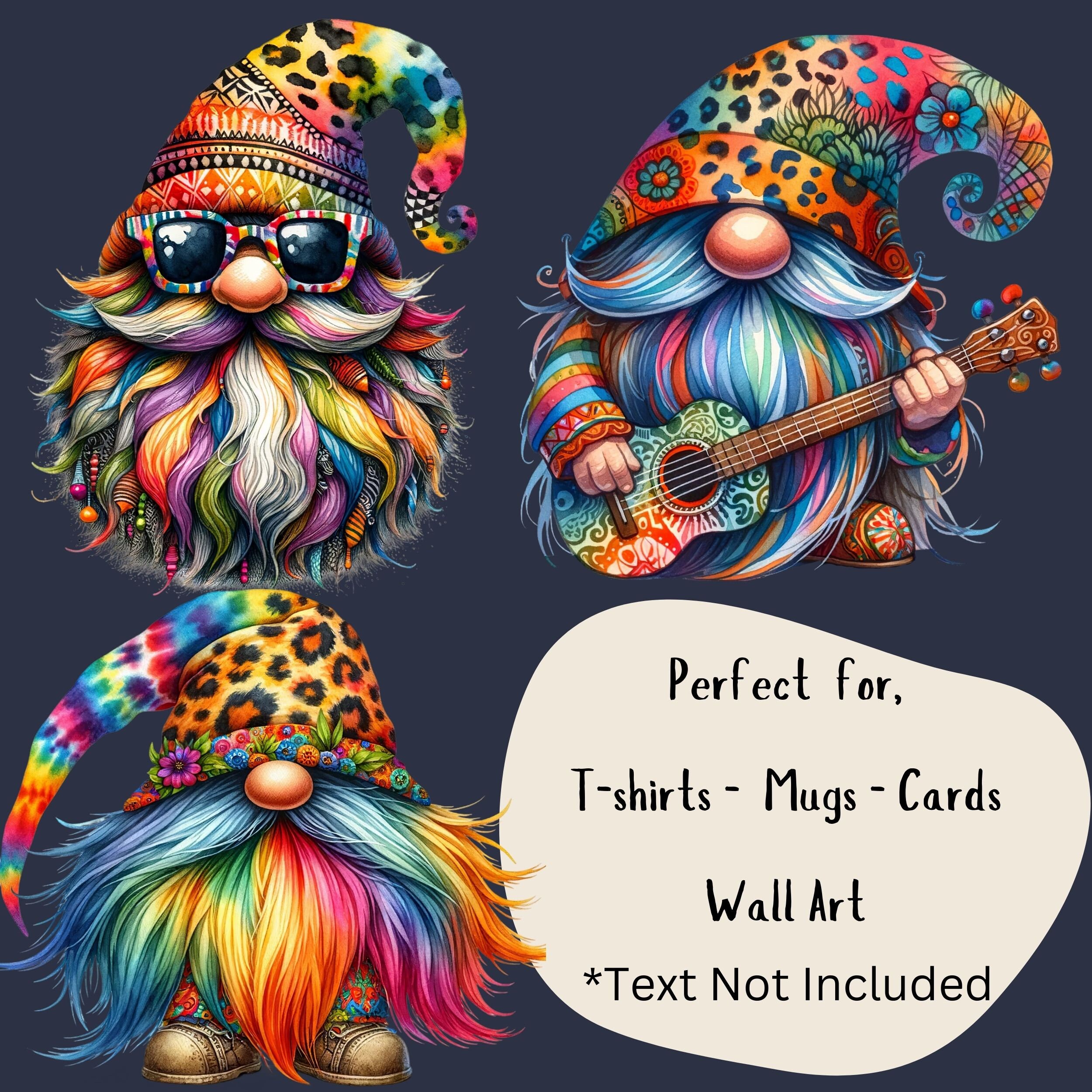 Hippie Gnome Png Bundle Groovy Gnome Psychedelic Hippie Gnome Clipart ...
