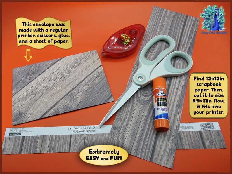 Digital A7 Envelope for 5x7 Cards, Print on Regular Home Printer, NO ...