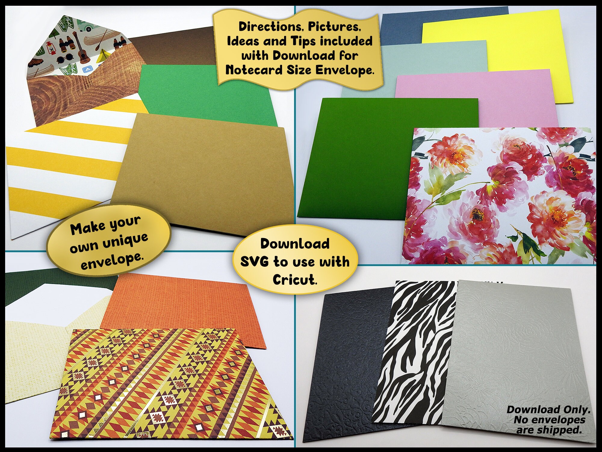 Digital Download A2 Envelope SVG, Cut and Score on Cricut, Easy ...