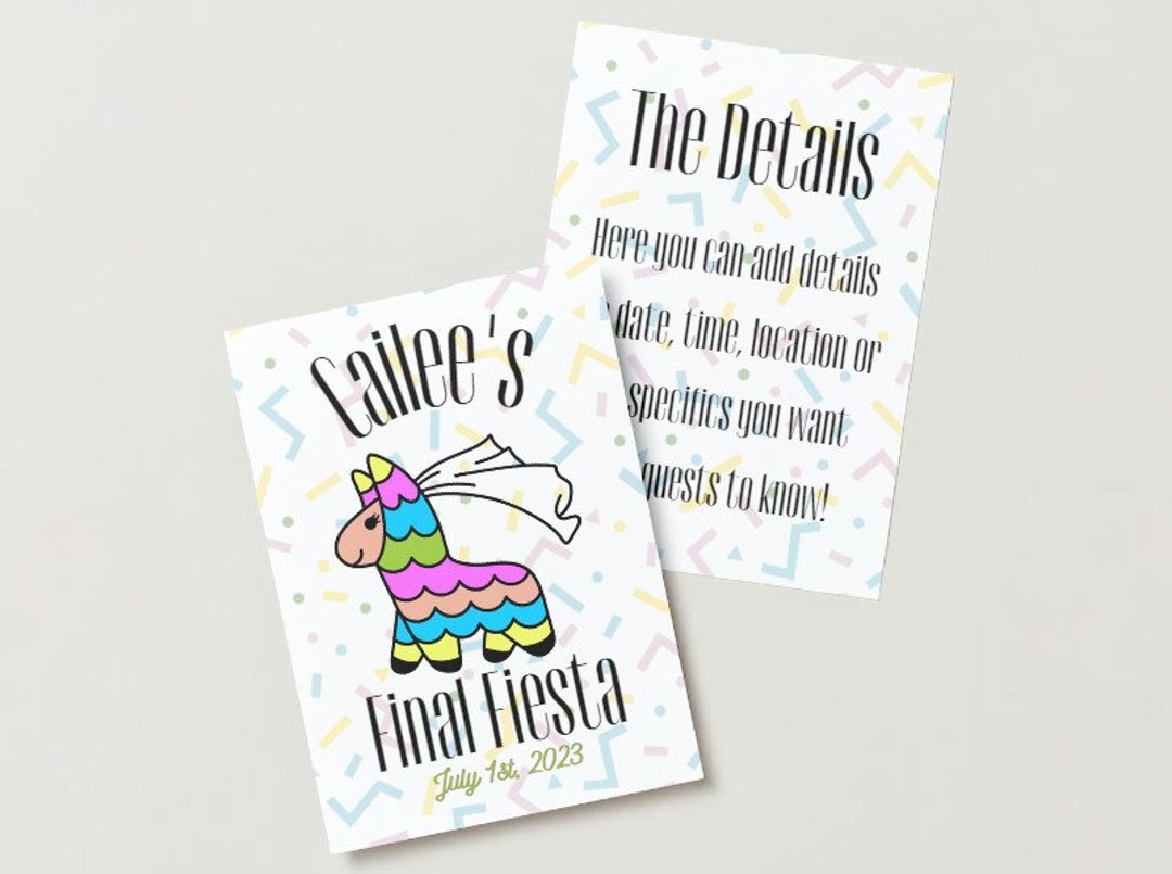 Final Fiesta Invitation Editable Download (canva) - Etsy