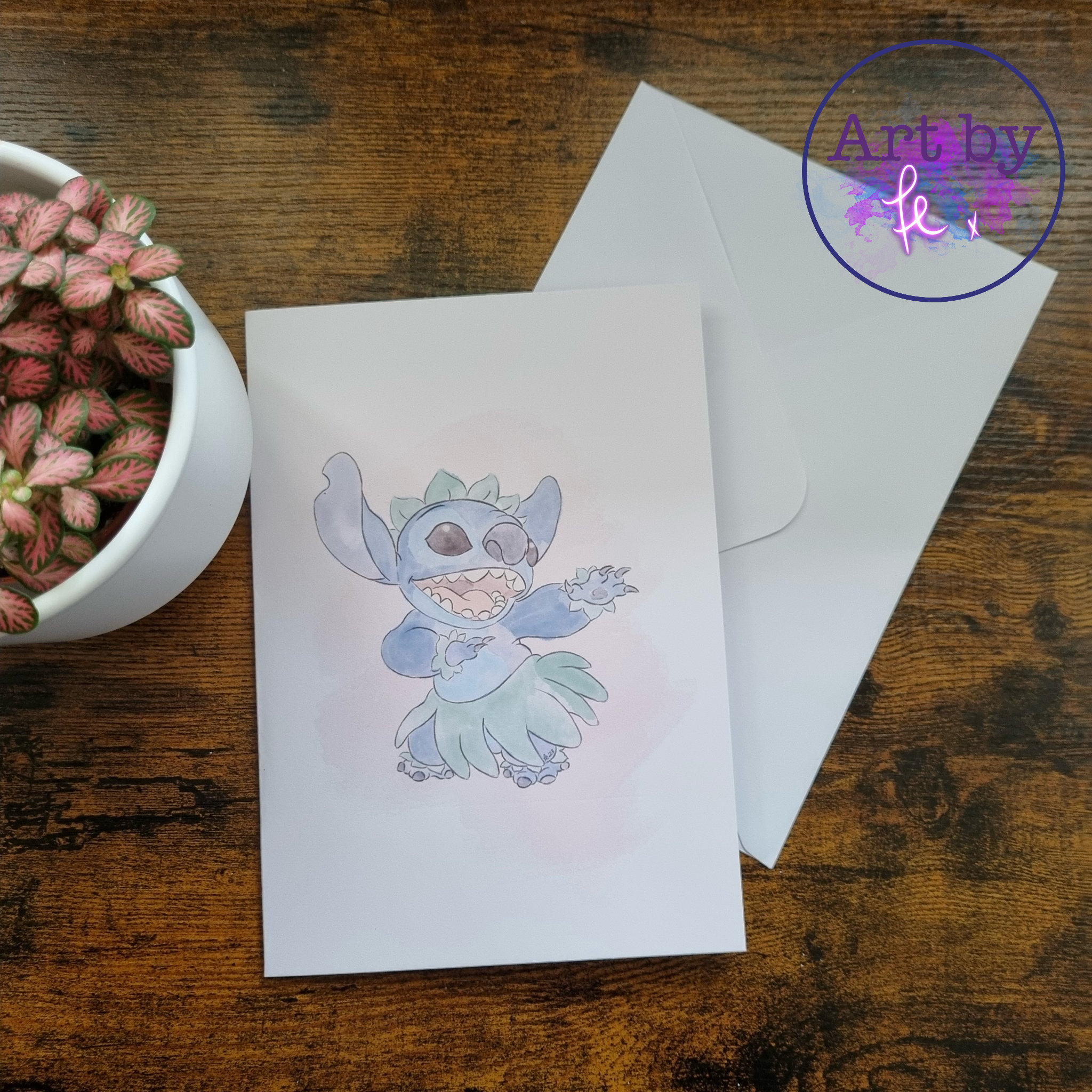 Stitch Greetings Card Birthday Card High Quality Print Envelope ...