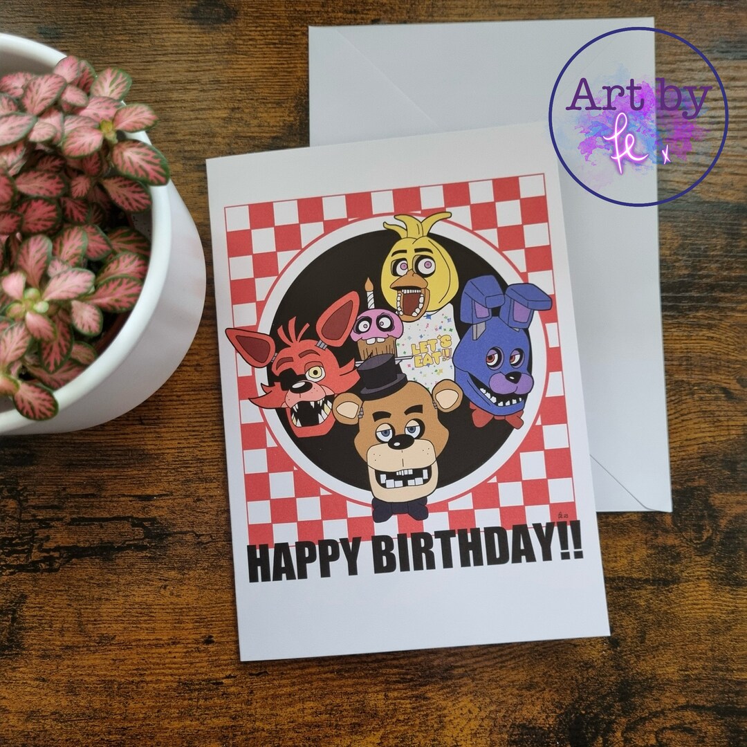 Five Nights at Freddy's Greetings Card FNAF Birthday Card High Quality ...