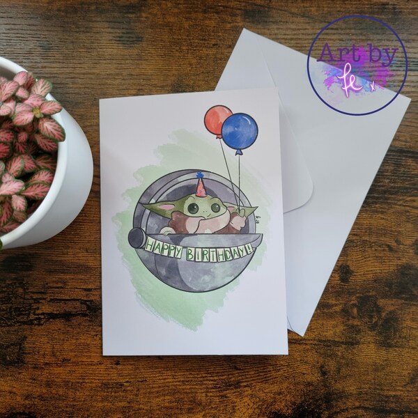 Grogu Birthday Card - Etsy