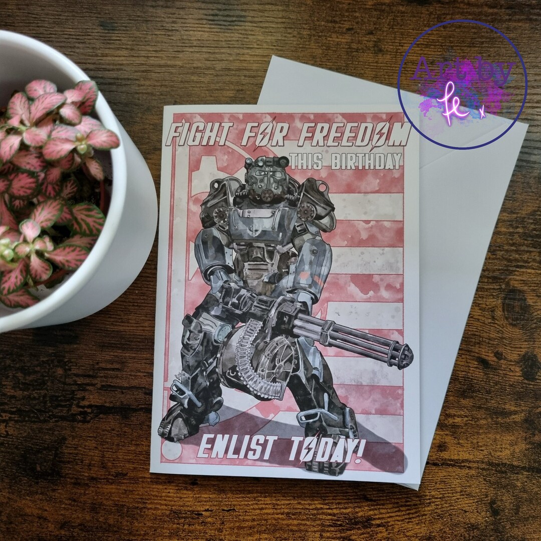 Fallout the Brotherhood Greetings Card Birthday Card High Quality Print ...
