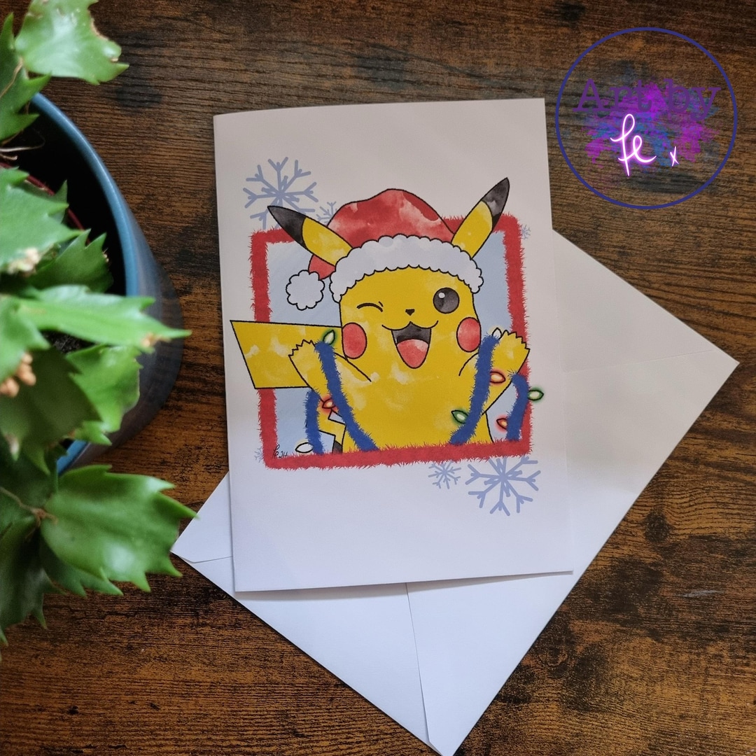 Pokemon Pikachu Christmas Card High Quality Print Envelope Included - Etsy