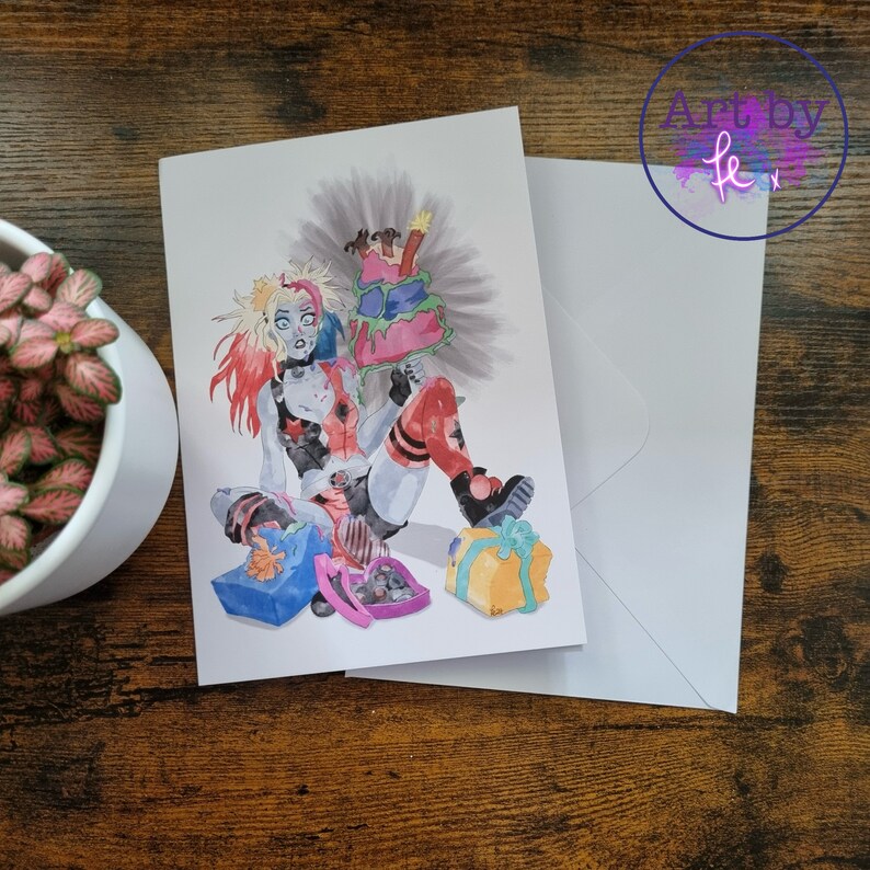 Harley Quinn Greetings Card Birthday Card Mothers Day Card High