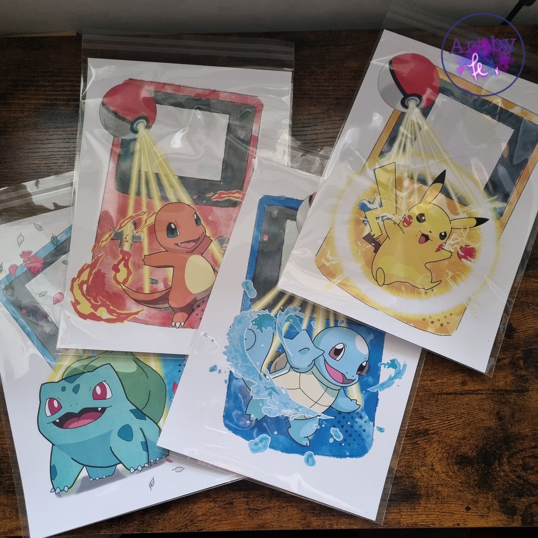 Pokémon Prints A4 Pikachu Charmander Squirtle Bulbasaur - Etsy