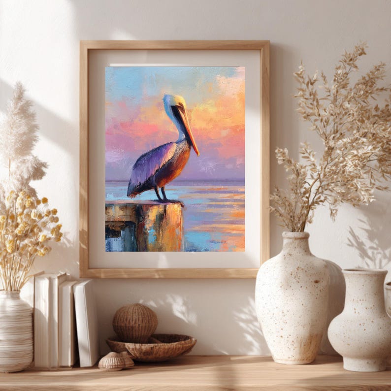 Louisiana Pelican Art, Bayou Sunset Coastal Decor (digital Download) - Etsy