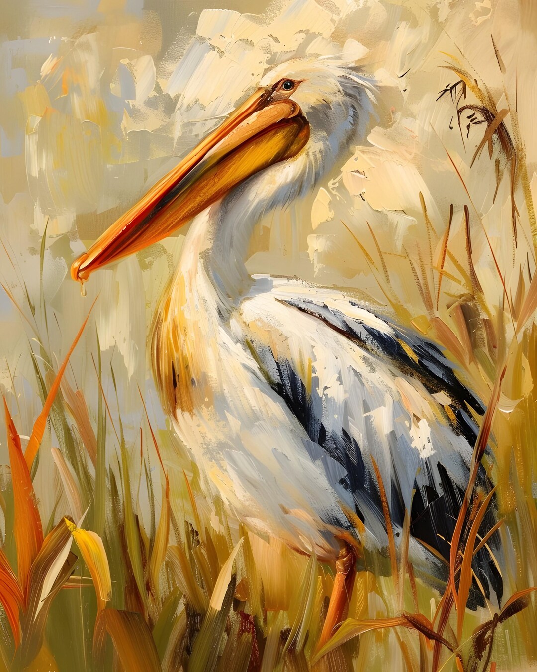 Louisiana Pelican Watercolor Art Print • Elegant Bayou Illustration ...
