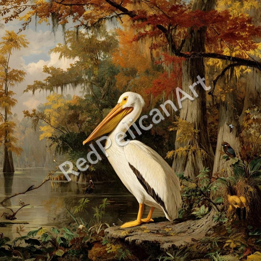 Pelican Bayou Art, Louisiana Swamp Scene (digital Download) - Etsy