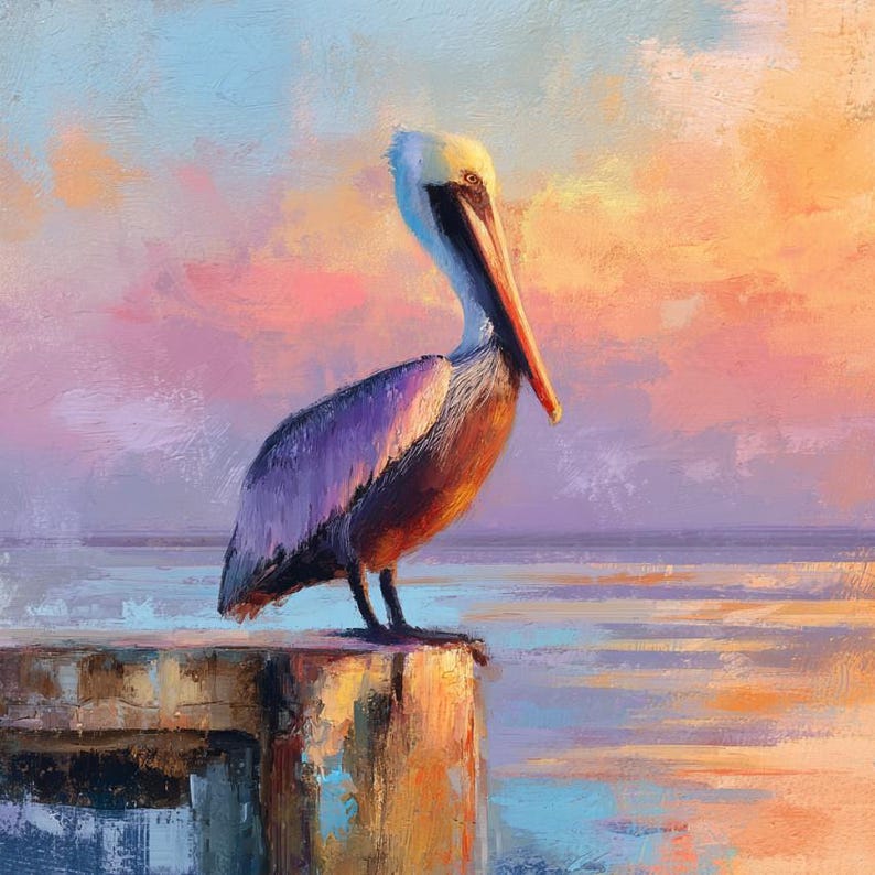 Louisiana Pelican Art, Bayou Sunset Coastal Decor (digital Download) - Etsy