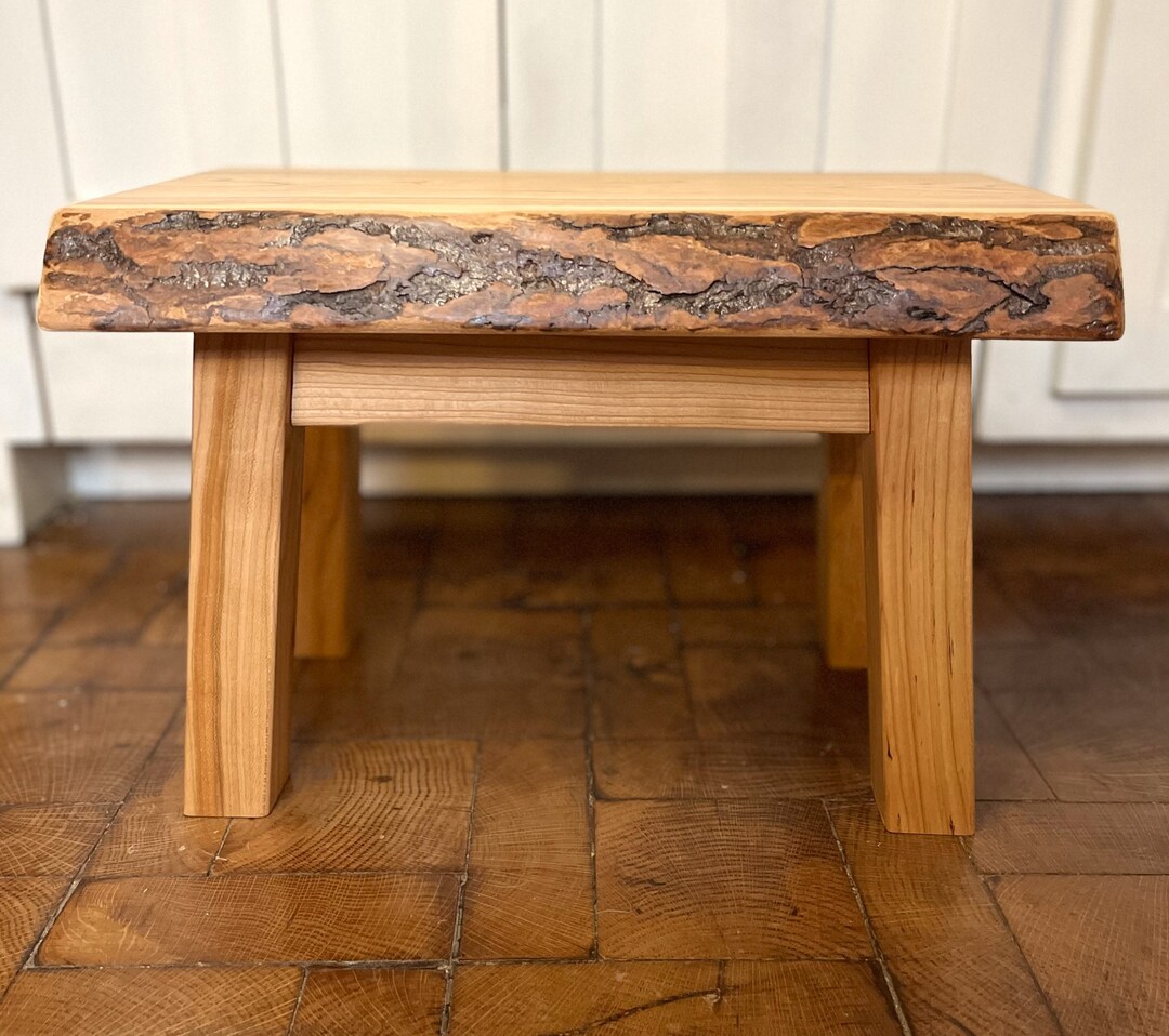 Rustic Live Edge Cherry Step Stool 15x10 10 Inches High - Etsy