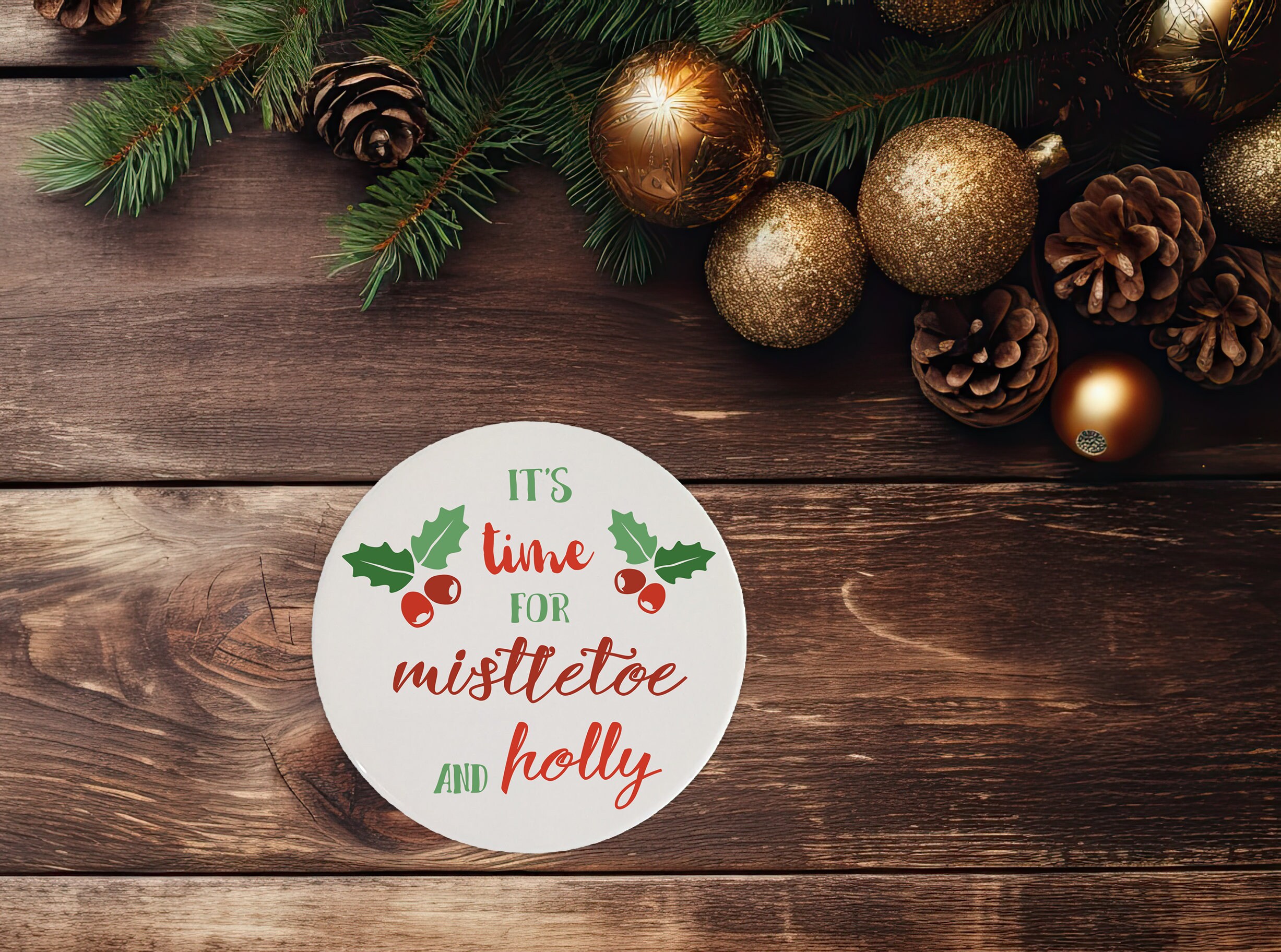 Ceramic Christmas Coasters Set of 4 - Etsy